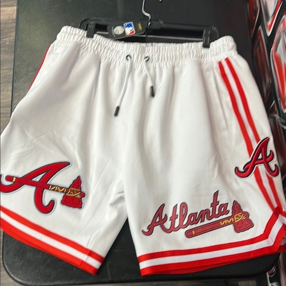 Licensed Sports Men's Atlanta Braves White and Red Basketball Shorts ...