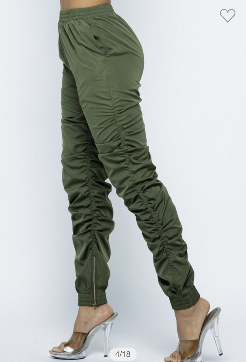 Olive Green Stack Pants Stretchy – Unleashed Streetwear and Apparel